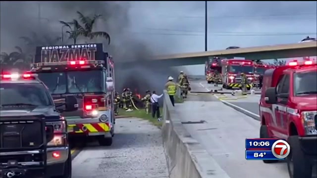 Driver killed after tanker truck falls off I-595 ramp in Davie ...