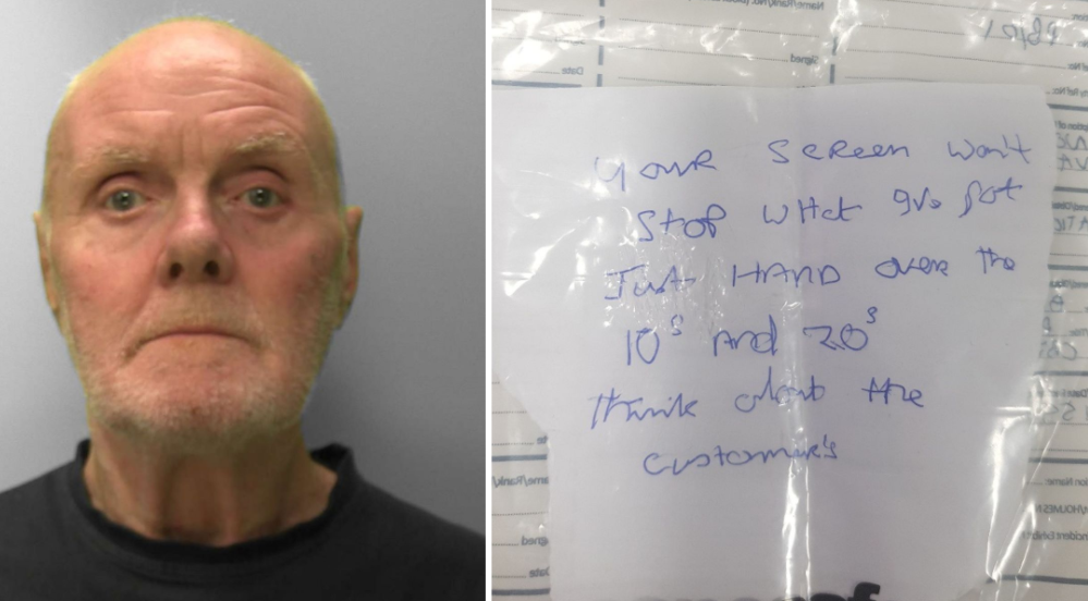 UK man who botched bank robbery due to badly written note sentenced to ...