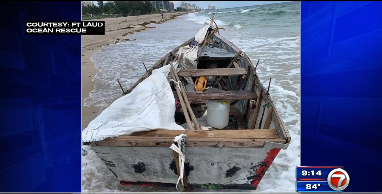 Abandoned boat found floating in Fort Lauderdale beach - WSVN 7News ...