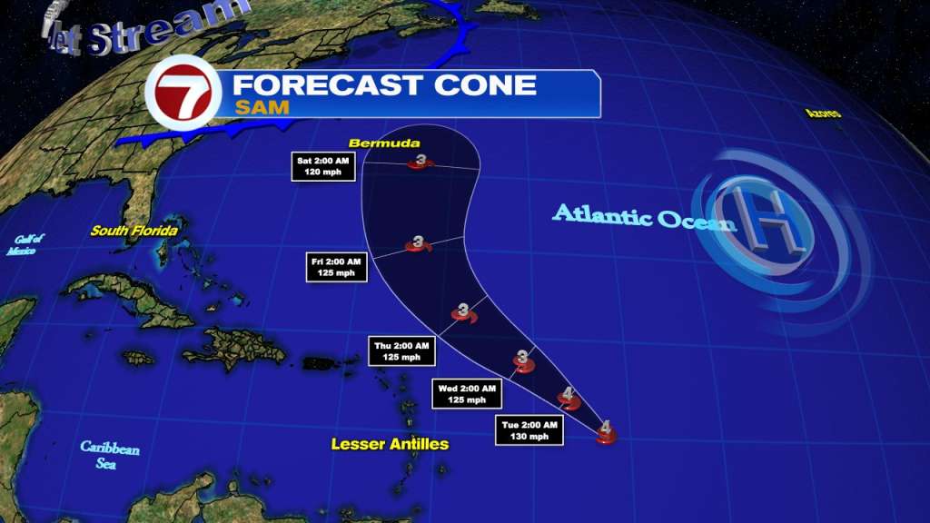 Hurricane Sam is small but mighty; still well offshore – WSVN 7News ...