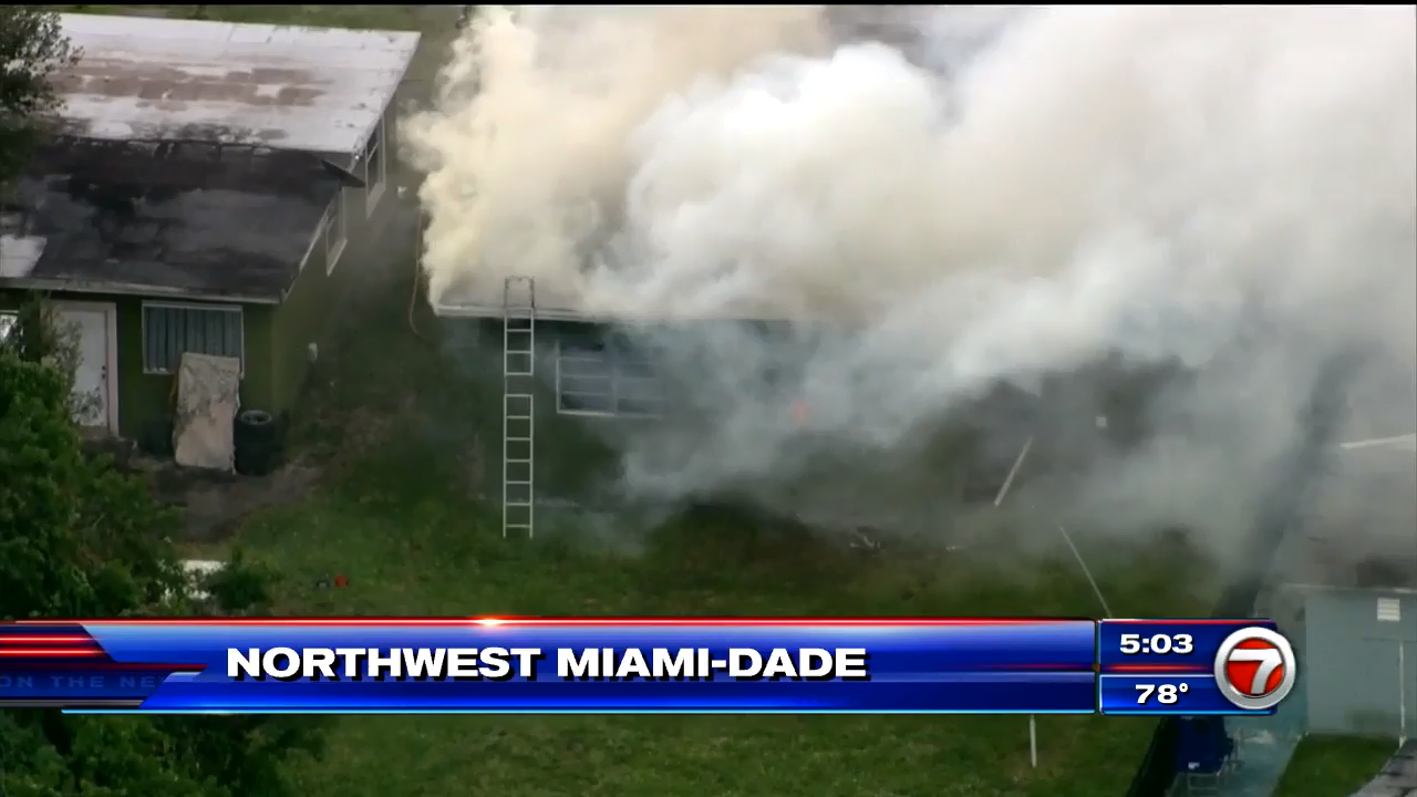 Firefighters put out house fire in NW Miami-Dade; 1 person safely ...