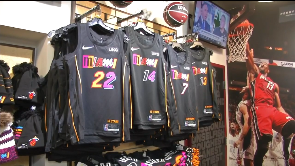 Miami Heat takes their new mashup merchandise on the road – WSVN 7News ...