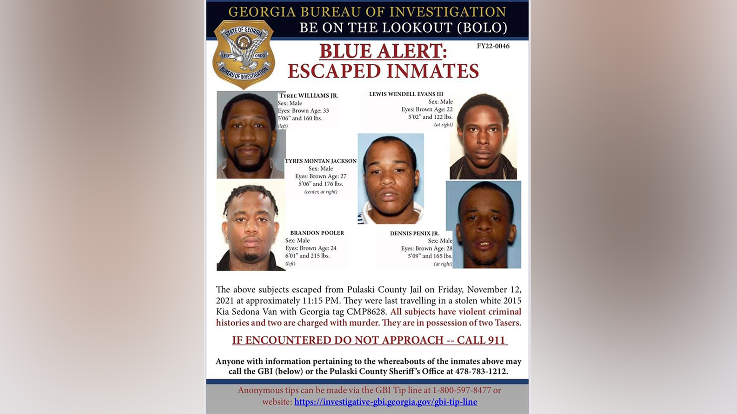 One inmate recaptured after 5, including 2 murder suspects, break out ...