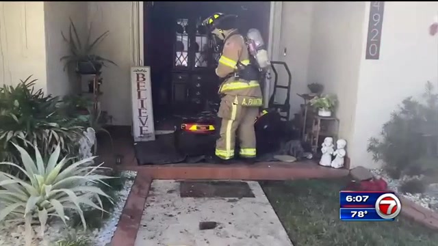 Cooper City house damaged after fire sparks in garage - WSVN 7News ...