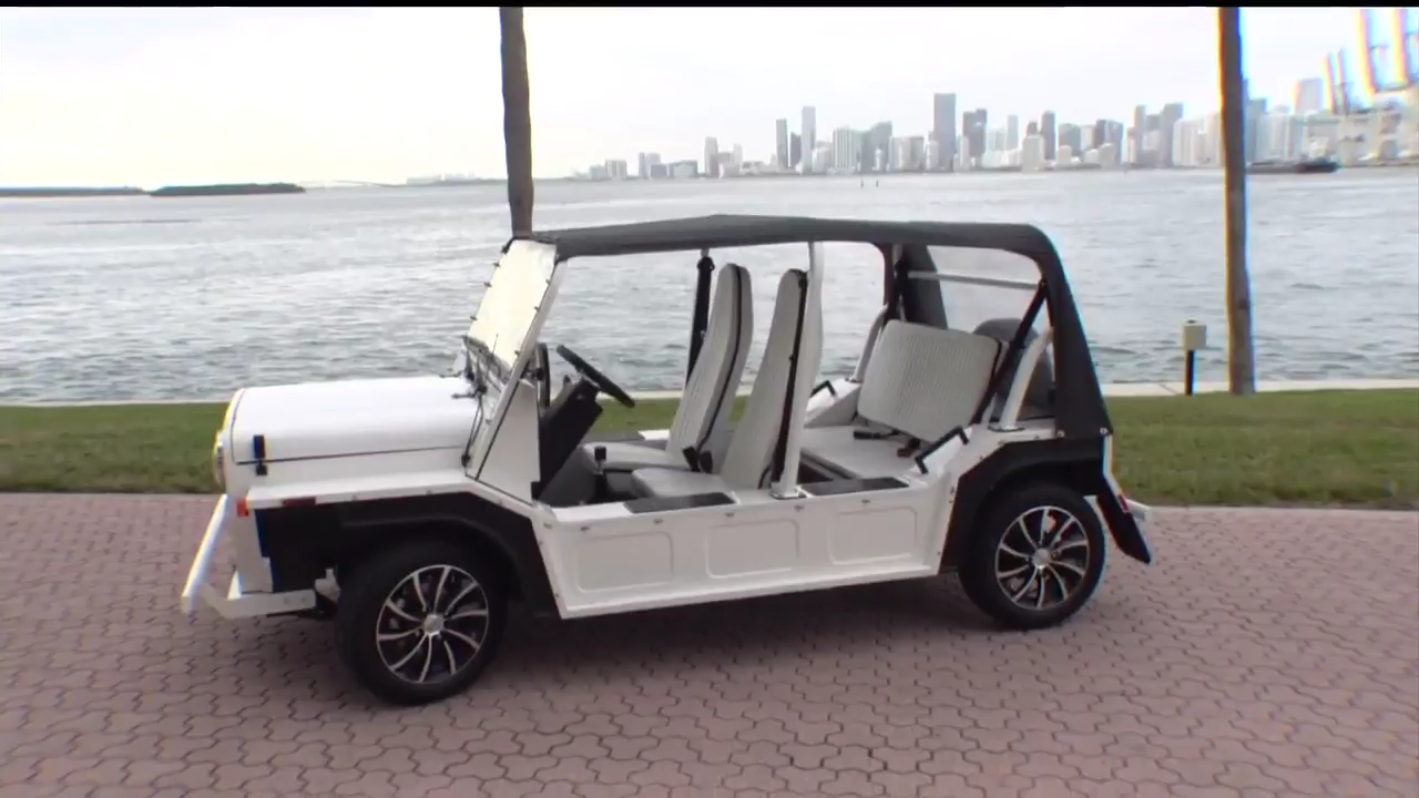 Drive like a Kardashian, with style, in an all-electric Moke - WSVN ...
