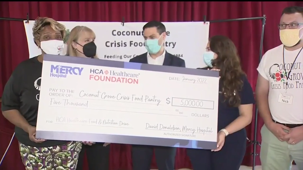 Mercy Hospital donates $5,000 to Coconut Grove Crisis Food Pantry ...