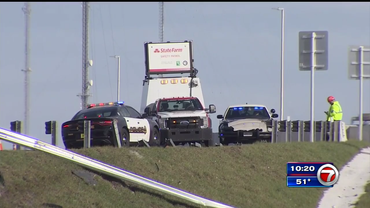 Driver transported to JMH after veering off Turnpike exit in Miramar ...