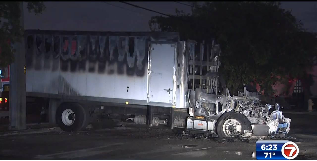 Lightning strike believed behind fire that burned delivery van, 3 ...