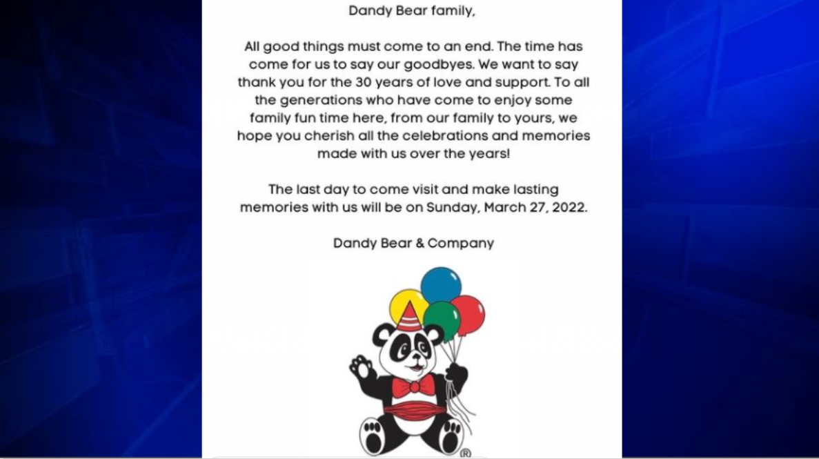 Dandy Bear to close its doors in SW Miami-Dade on Sunday - WSVN 7News ...