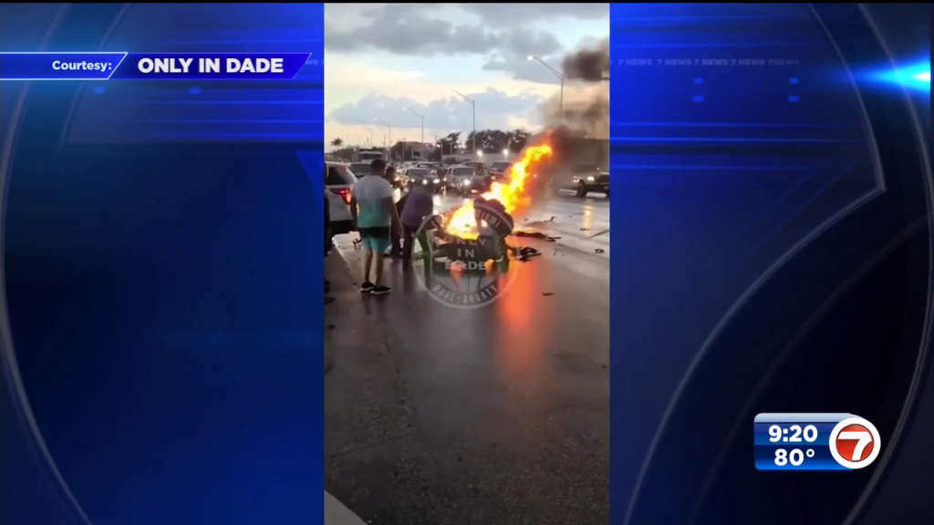 Motorcyclist hospitalized after chain-reaction crash in Hollywood leads ...