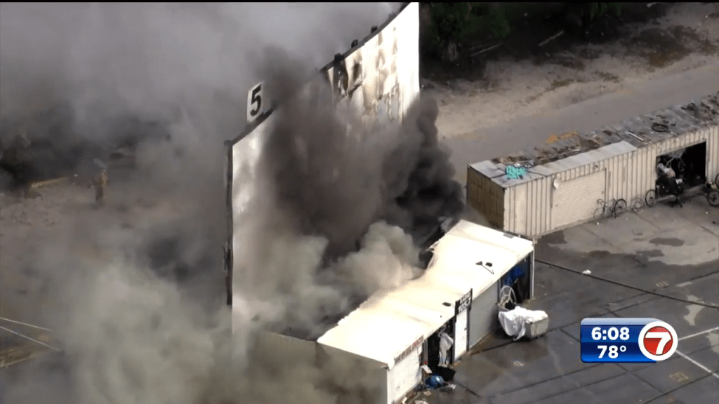 Firefighters Extinguish Fire That Engulfed Drive In Movie Screen At