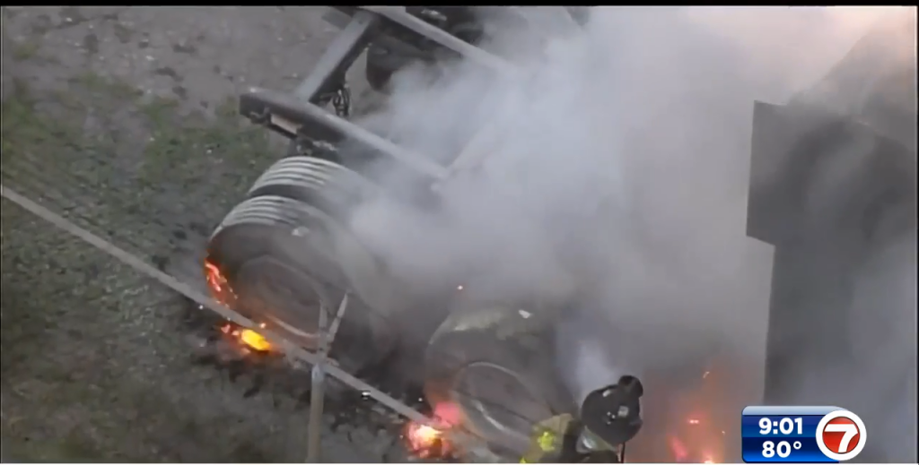 Firefighters put out big rig fire in NW Miami-Dade – WSVN 7News | Miami ...