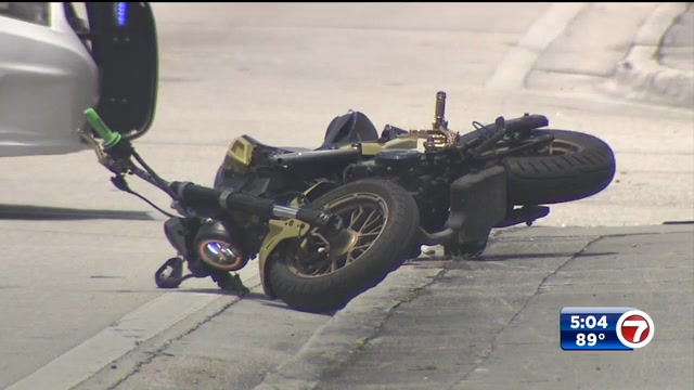 Motorcyclist transported to hospital after hit-and-run in Miami - WSVN ...