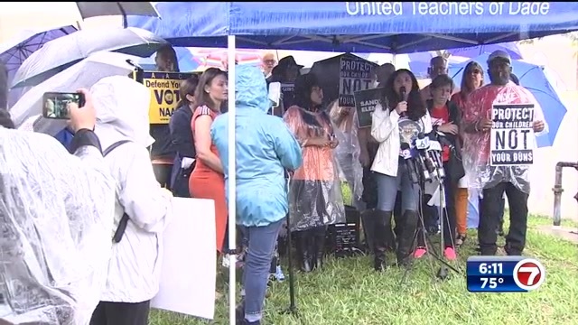 Protesters call for gun reform outside Rubio’s office in wake of mass ...