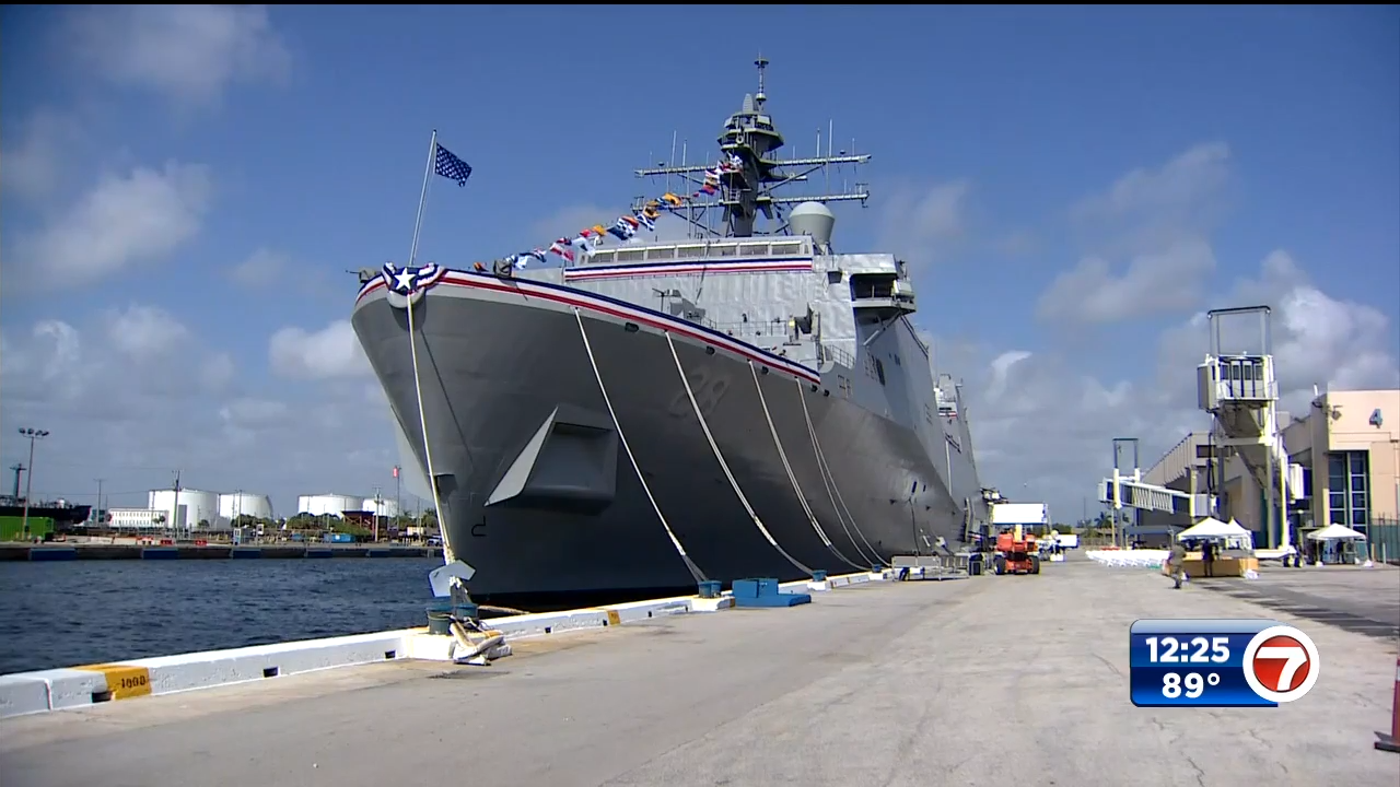 New warship docks in Fort Lauderdale to be commissioned USS Fort ...