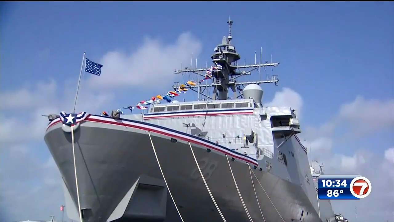 Commissioning ceremony held for USS Fort Lauderdale, 1st Navy ship to ...