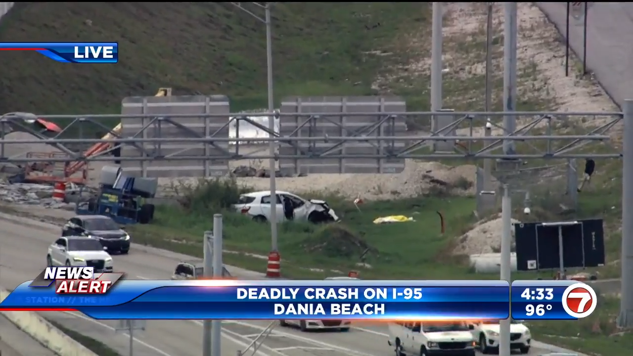 1 Killed In Crash On I 95 In Dania Beach Sb Lanes Reopen Near Griffin