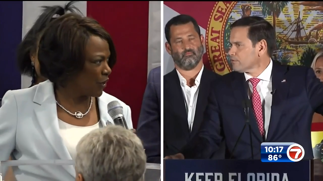Republican incumbent Senator Marco Rubio and congresswoman Val Demings ...