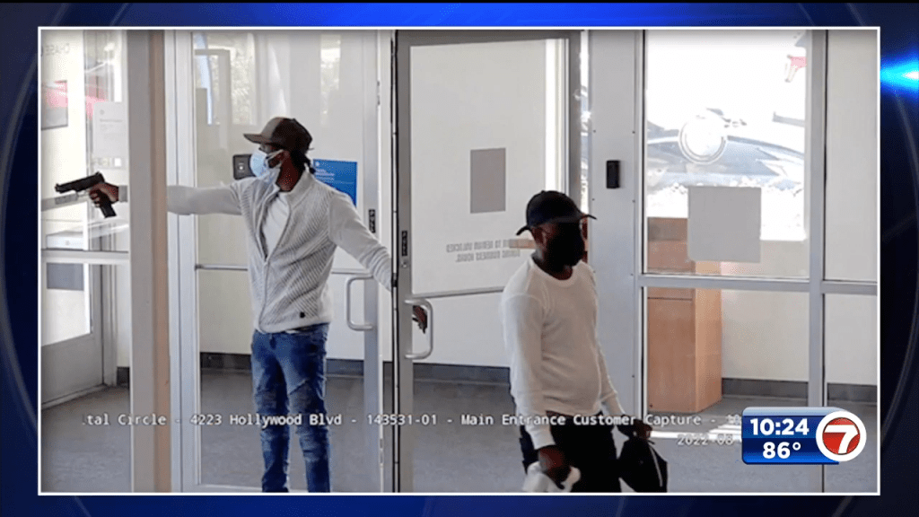 Surveillance released of armed Hollywood bank robbery – WSVN 7News ...
