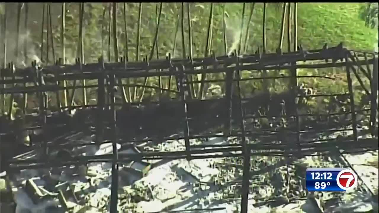 Tiki hut goes up in flames in Margate - WSVN 7News | Miami News ...