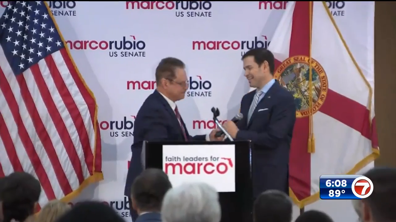 Sen. Marco Rubio speaks his Christian beliefs in Davie - WSVN 7News ...