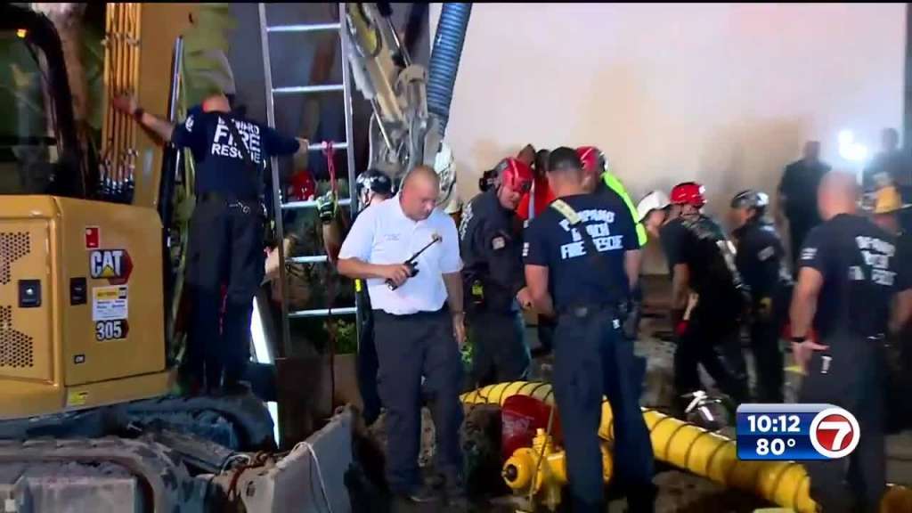 Man buried in sand rescued after trench collapses in Pompano Beach ...