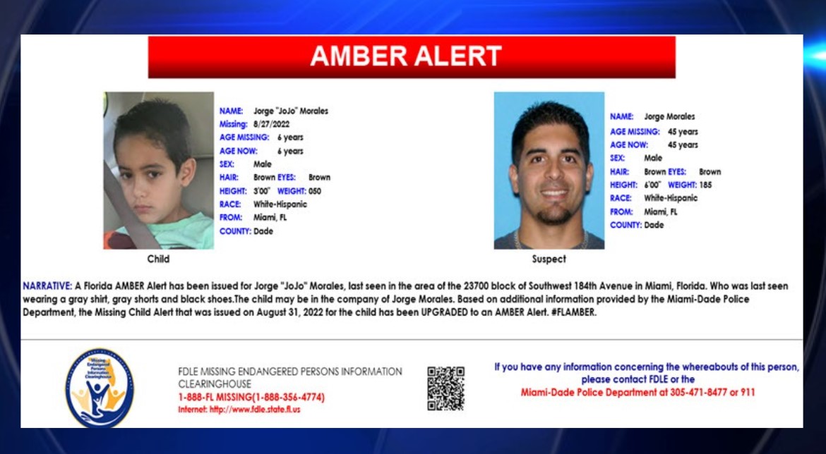 AMBER Alert issued for missing 6-year-old boy last seen in SW Miami ...