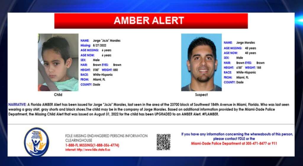 AMBER Alert issued for missing 6-year-old boy last seen in SW Miami-Dade; arrest warrant issued ...