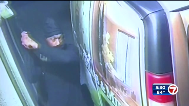 Surveillance footage shows thief attempting to break into work van at ...