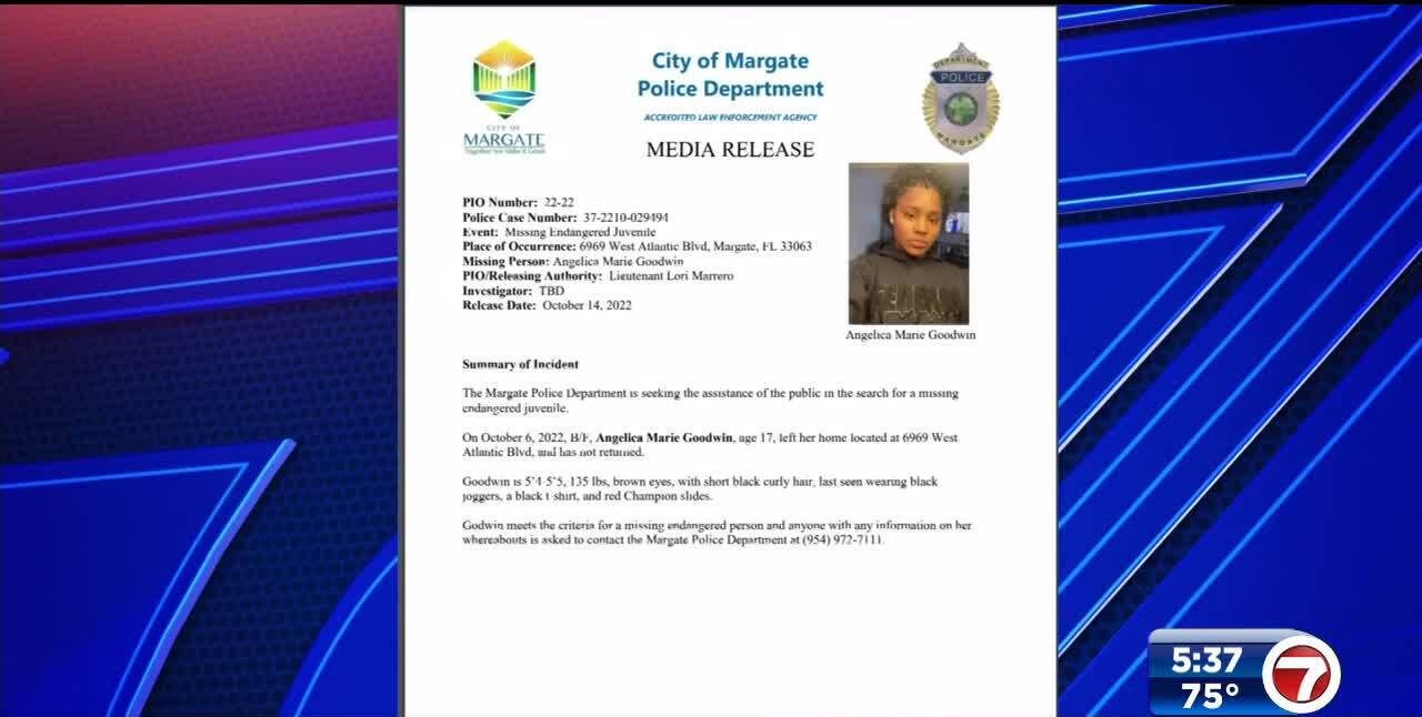 Margate police need help in search for missing endangered teen - WSVN ...