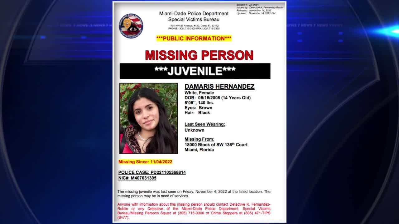 Police searching for 14-year-old missing out of Southwest Miami-Dade ...