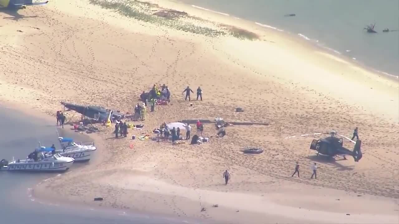 Helicopters collide over Australian beach, 4 passengers dead - WSVN 7News | Miami News, Weather ...