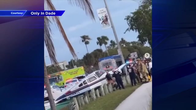 Entrance To Rickenbacker Causeway Reopens After Small Plane Makes