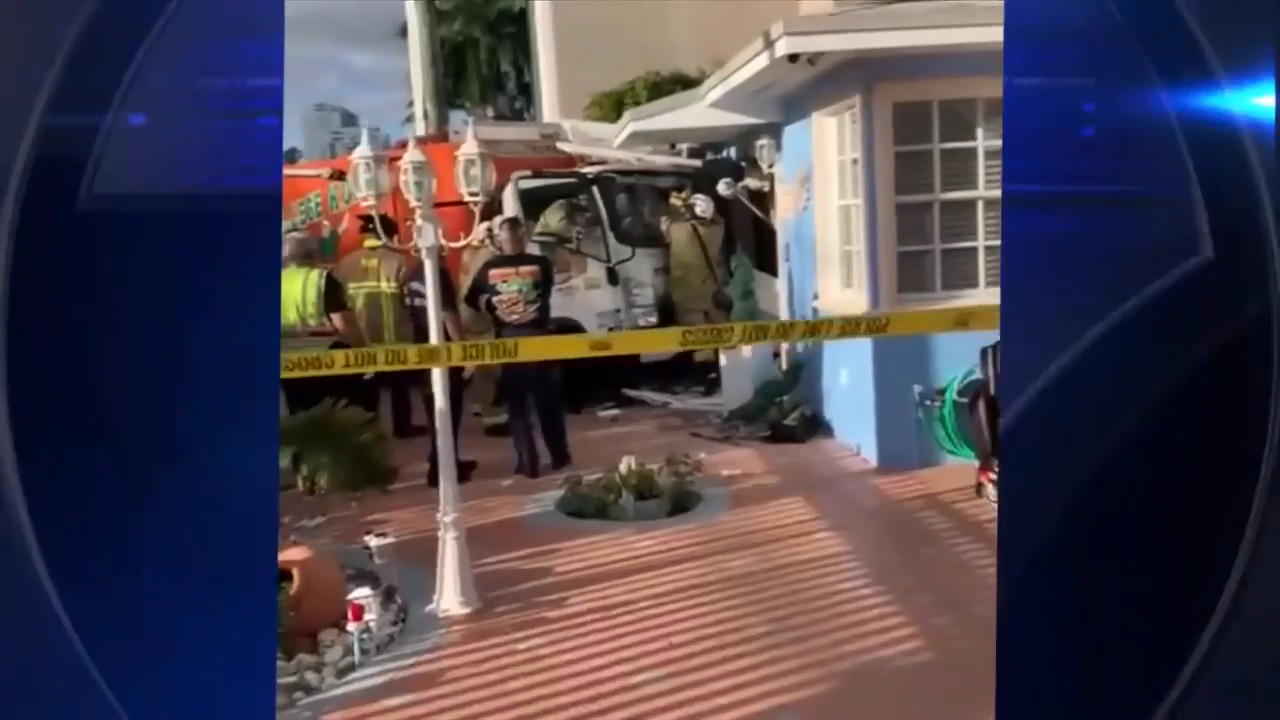 Driver Arrested After Stealing Truck Crashing Into Home In Miami
