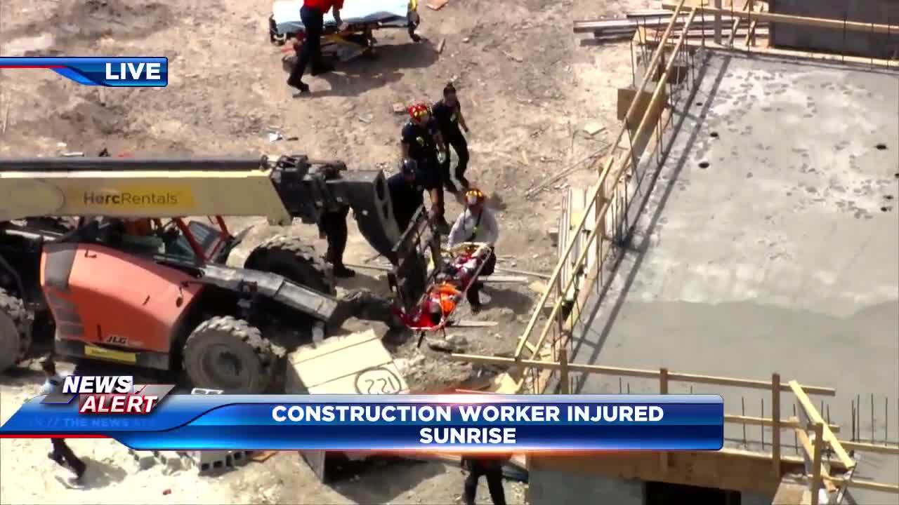 Construction worker transported to hospital after being injured at site ...