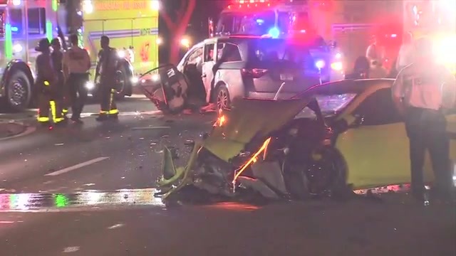 4 Hospitalized After Corvette Slams Into Minivan In Southwest Miami