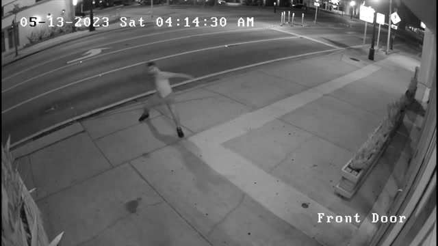 Video shows shirtless vandal throwing object outside Ms. Cheezious in ...