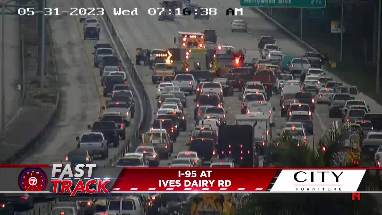 Crash on I-95 leads to delays on northbound lanes near Ives Dairy Road ...
