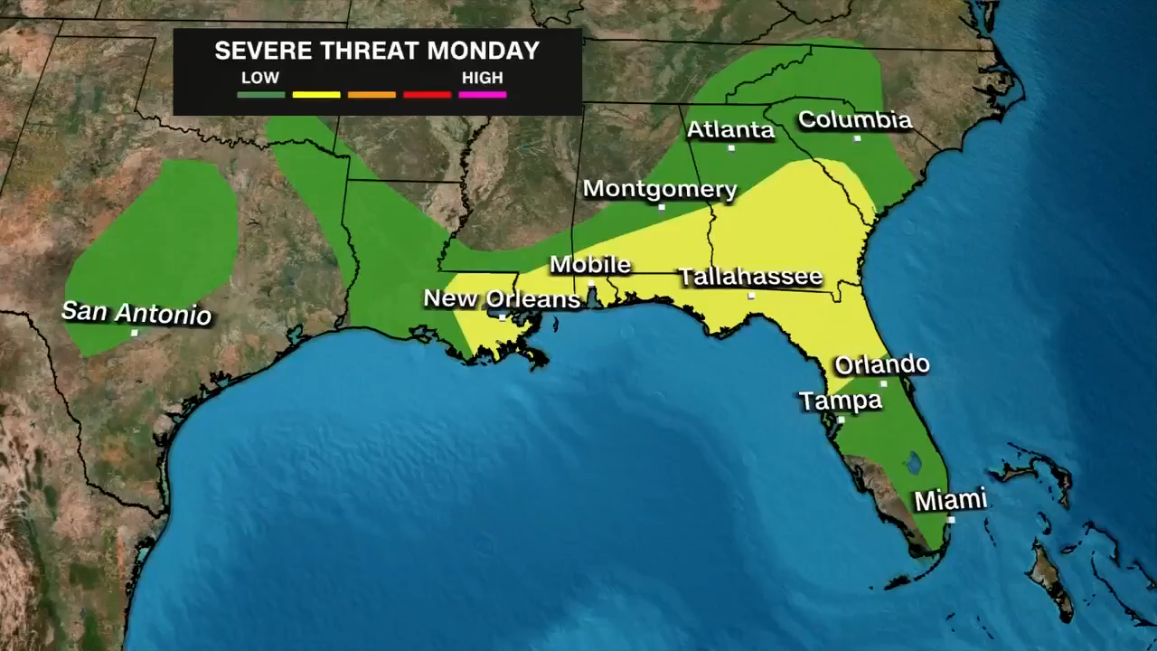About 43 million people across the South are at risk as severe weather ...