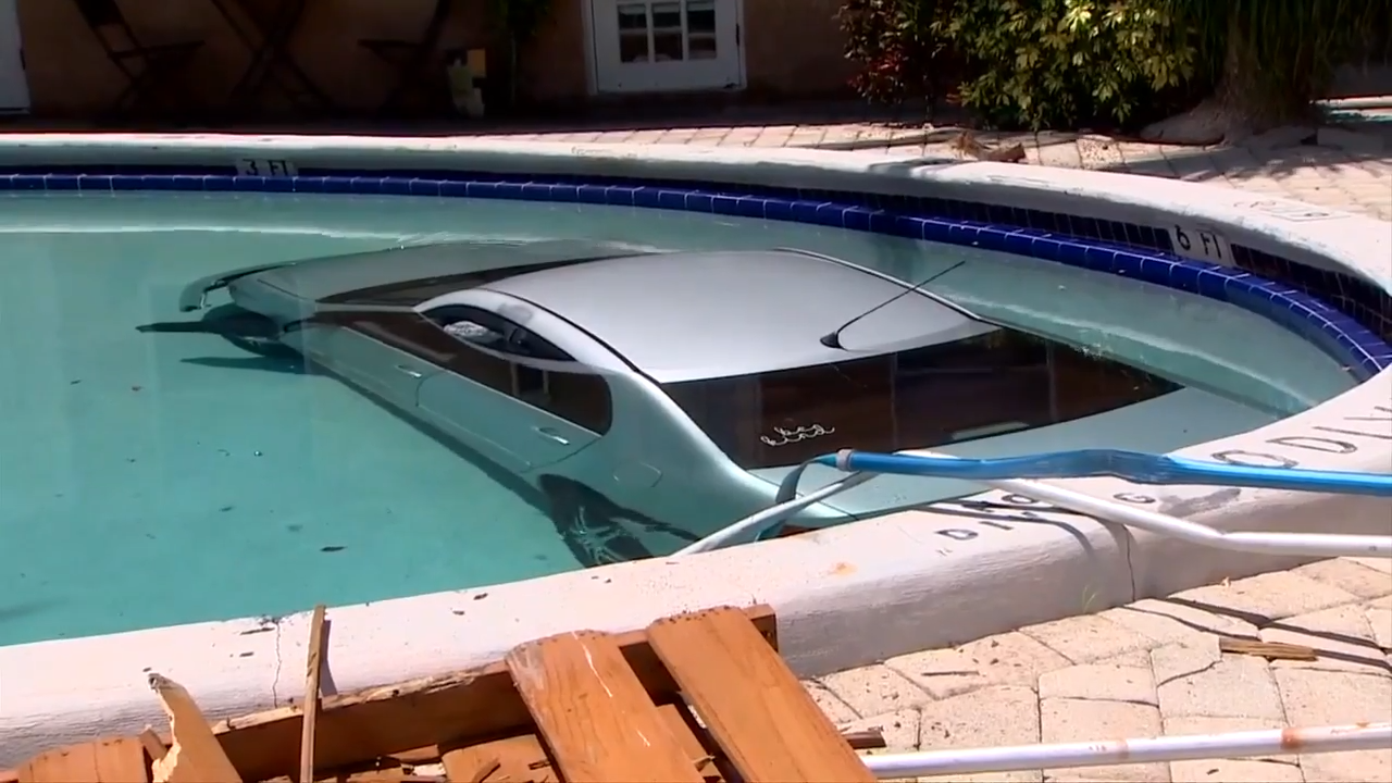 Woman uninjured after driving car into swimming pool in Fort Lauderdale ...