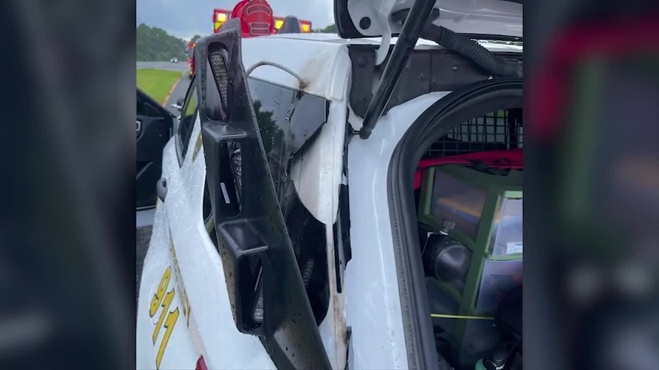 Florida Sheriffs Deputy Hospitalized After Patrol Vehicle Struck By