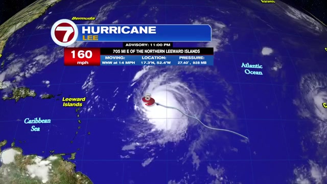 Cat 5 Hurricane Lee charges through open Atlantic waters as it ...