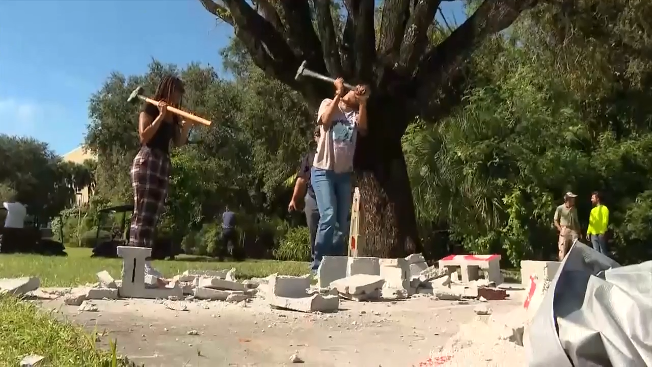 Students at NSU tear down ‘wall of hate’ as way to express themselves ...