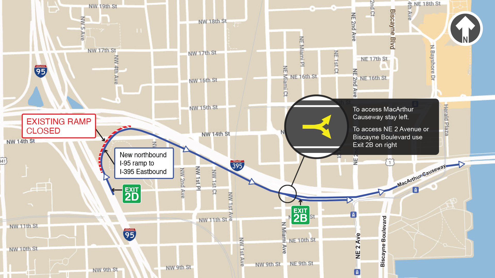 New traffic pattern for northbound I-95 drivers heading to eastbound I ...