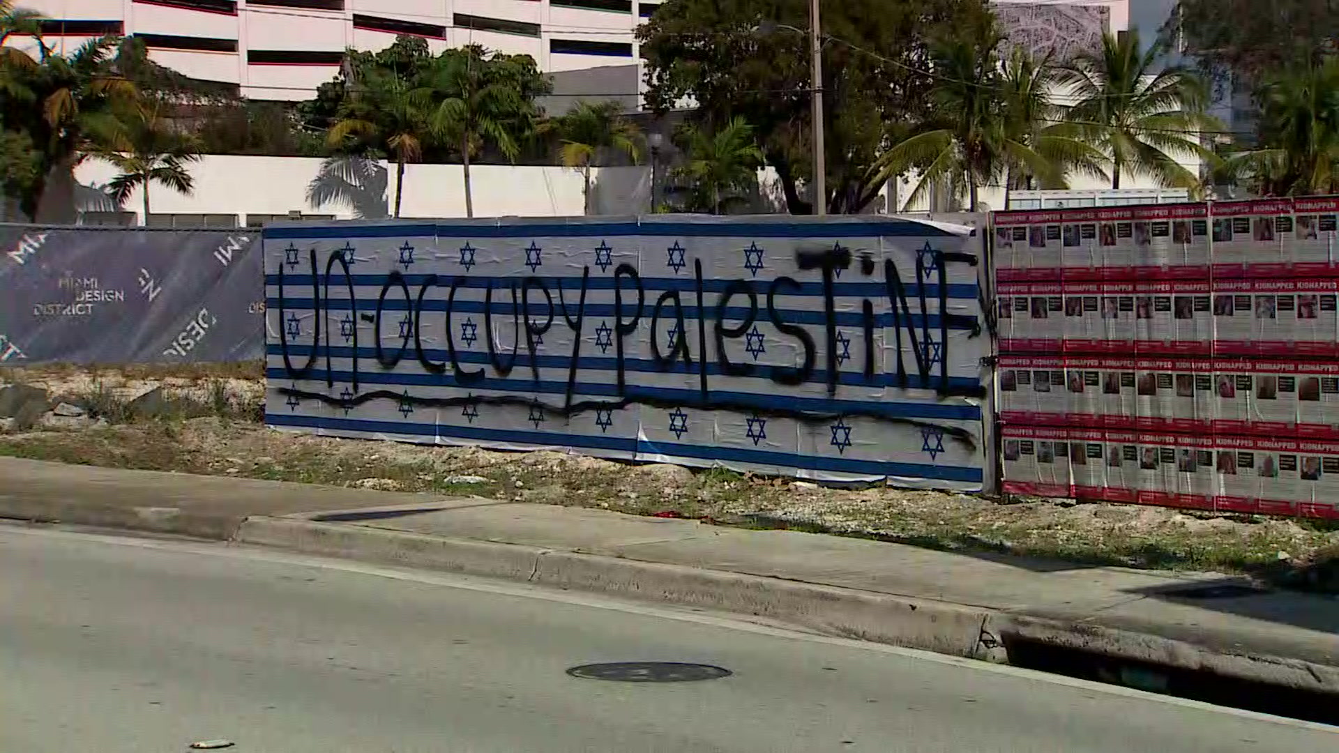 Display in Miami’s Design District vandalized with anti-Israel messages ...