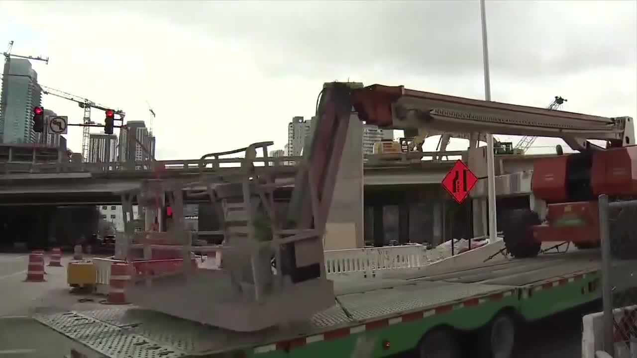 Demolition begins on I-395 bridge in Miami - WSVN 7News | Miami News ...