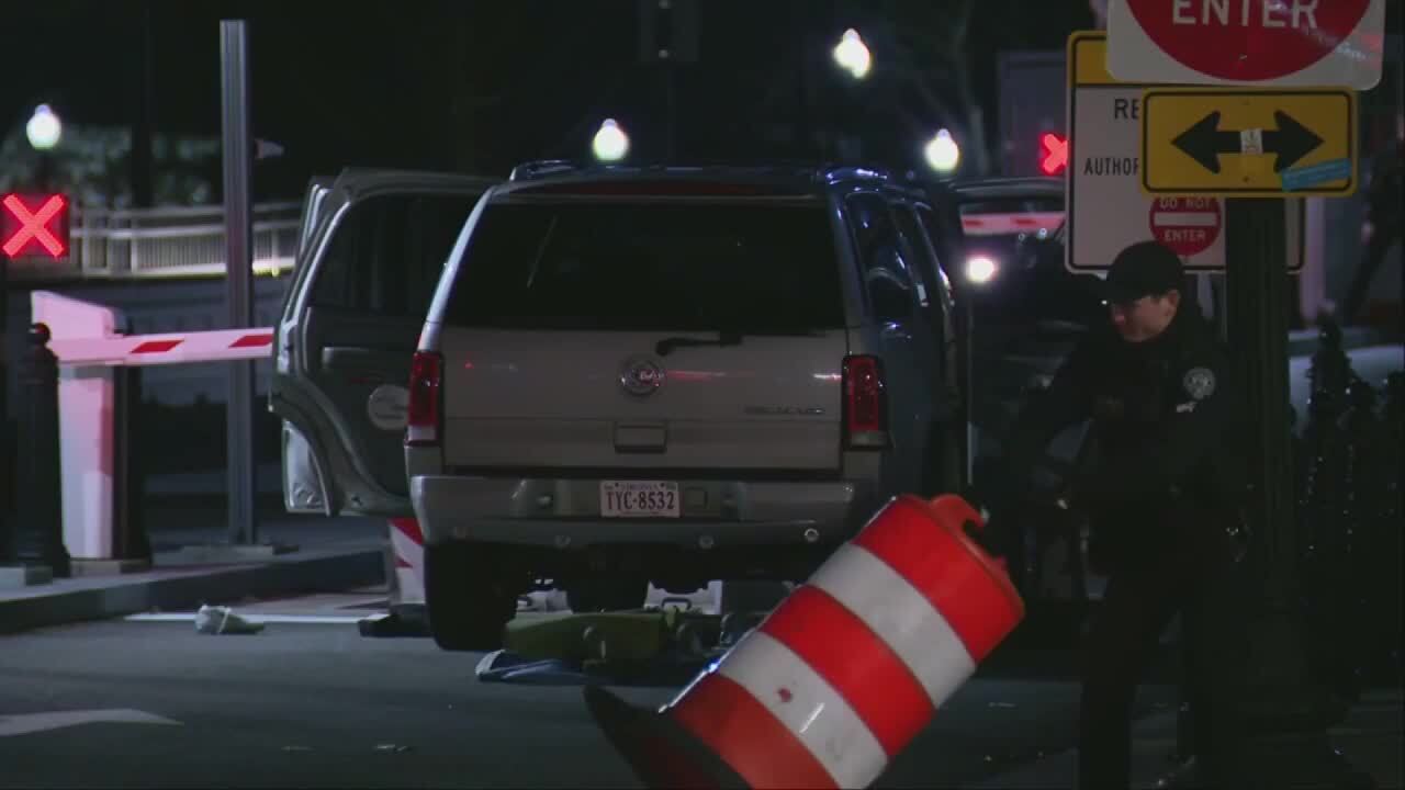 Driver Detained After Crashing Car Into Exterior Gate Of White House