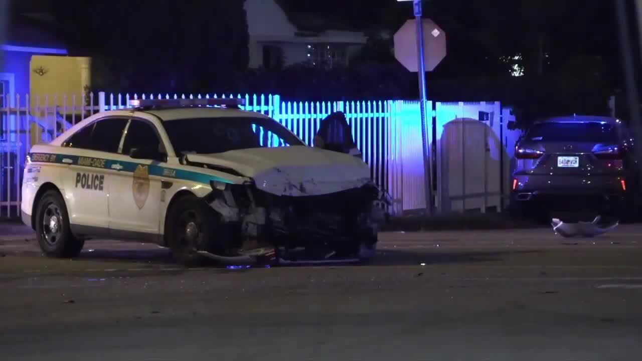 MDPD officer hospitalized after crash in Northwest Miami-Dade - WSVN ...