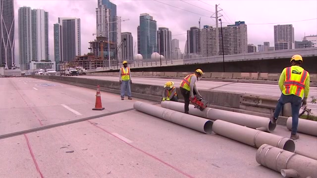 Crews begin pre-demolition work on I-395 bridge in Miami; project ...