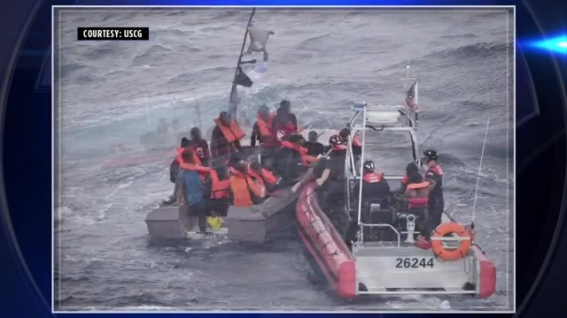 USCG: 33 people rescued off sinking vessel near Haiti - WSVN 7News ...